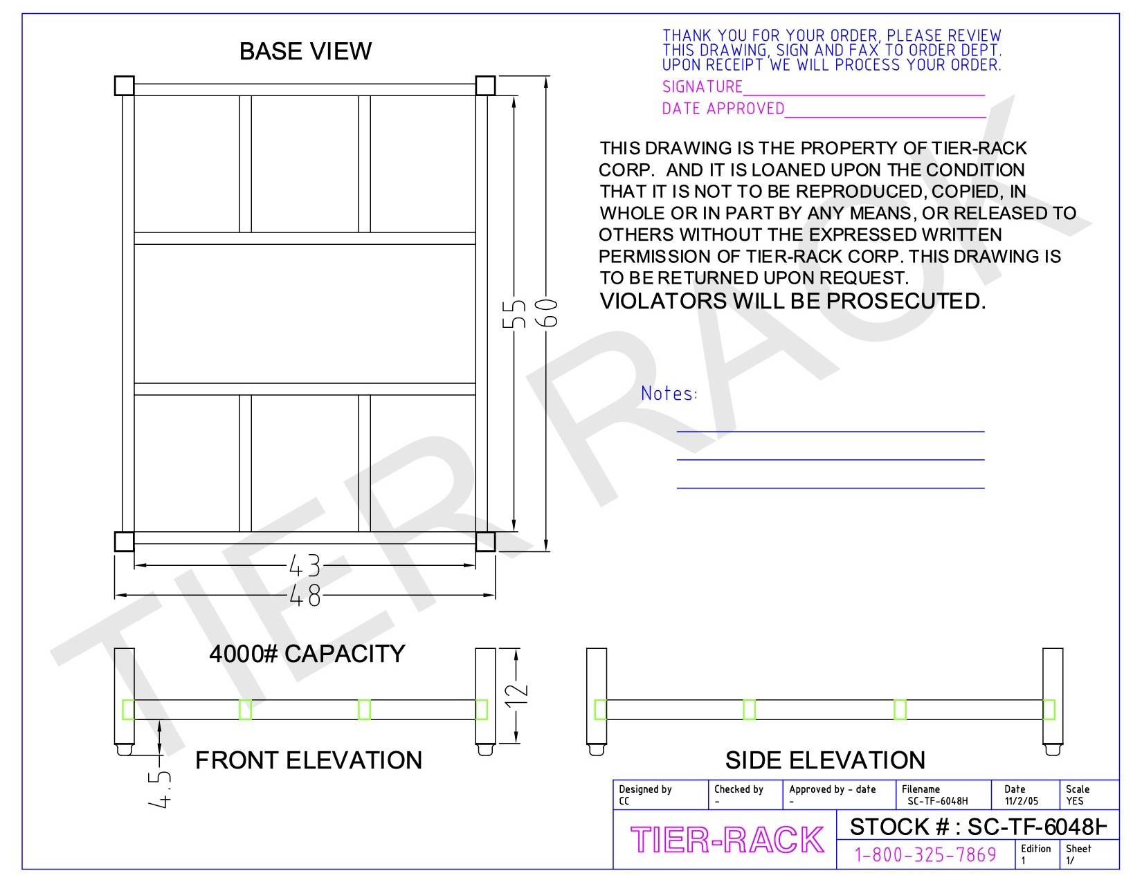 U-01146 - Tier-Rack Custom Warehouse Racks, Stack Racks, Pad Racks ...