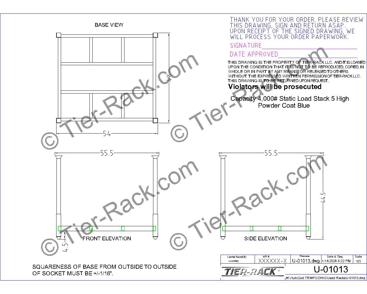 U-01013 - Tier-Rack Custom Warehouse Racks, Stack Racks, Pad Racks ...