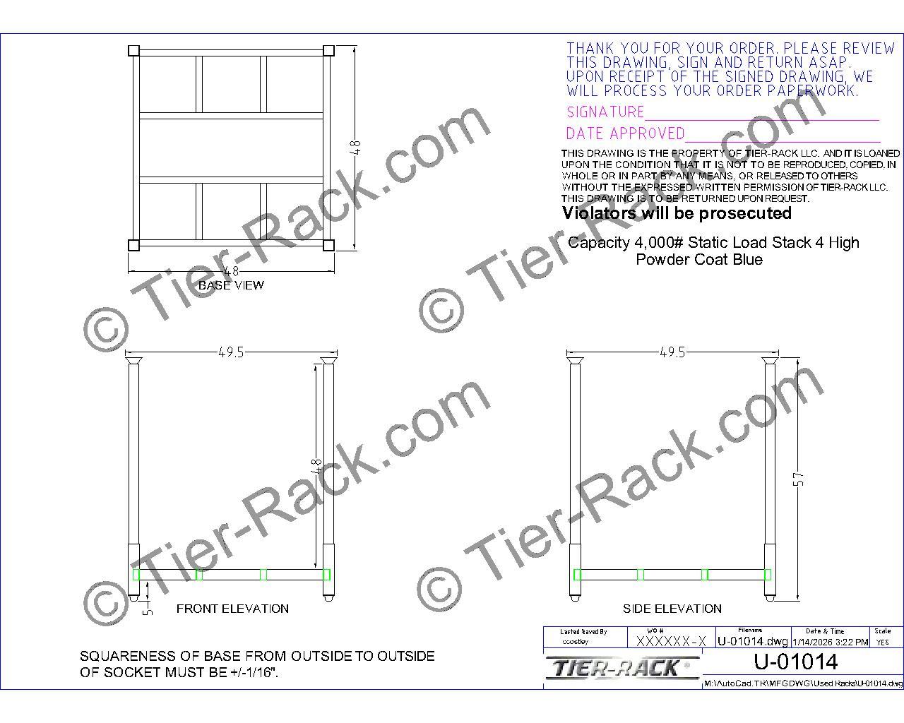 U-01014 - Tier-Rack Custom Warehouse Racks, Stack Racks, Pad Racks ...